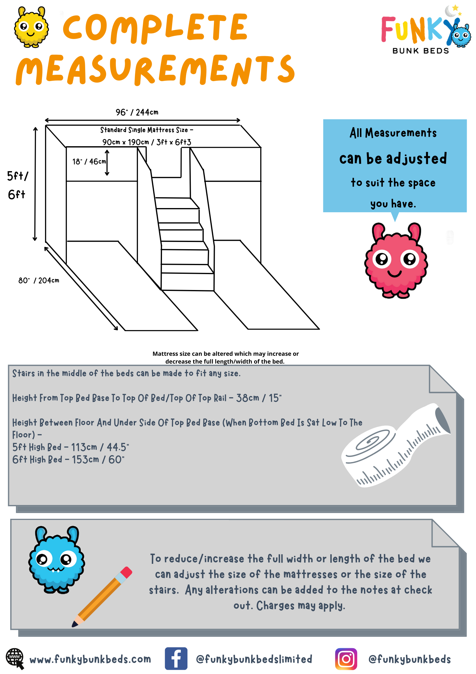 M Shape Triple Bunk - Funky Bunk Beds