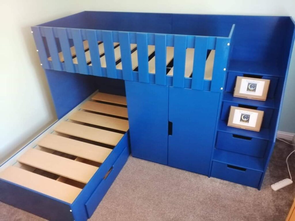 L Shape storage bed