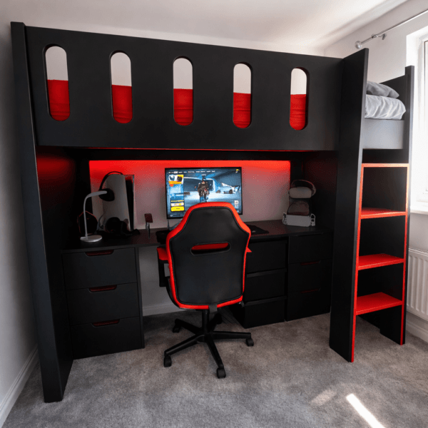 Gaming Loft Bed with Desk - Funky Bunk Beds